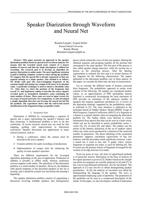 pdf speaker diarization through waveform and neural net