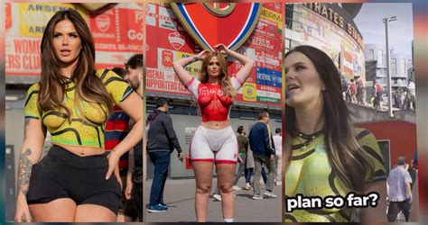 Arabella Mia Meet Naked Arsenal Fan Who Watches Game In Body Paint