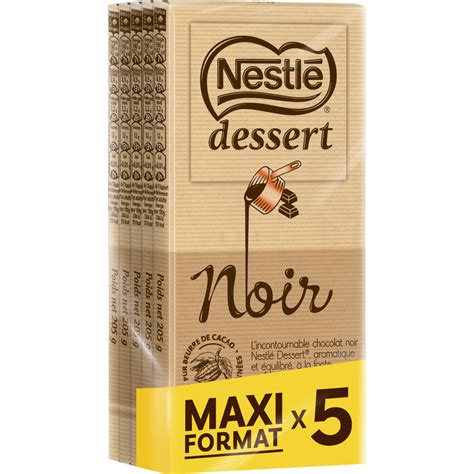 NESTLE Tablettes de chocolat noir dessert 5 pièces 5x205g pas cher