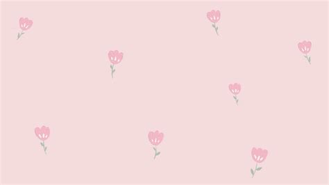 Light Pink Hand Drawn Tulip Aesthetic Desktop Computer Wallpaper
