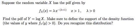 solved suppose the random variable x has the pdf given by