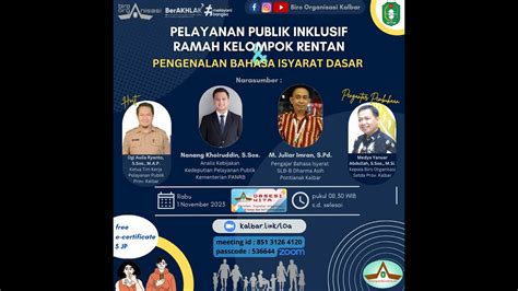 Sosialisasi Pelayanan Publik Inklusif Ramah Kelompok Rentan