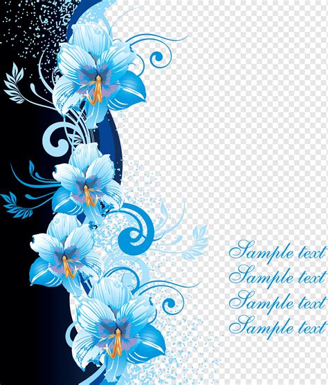 Fondo Floral Azul Con Espacio De Texto Png Pngwing