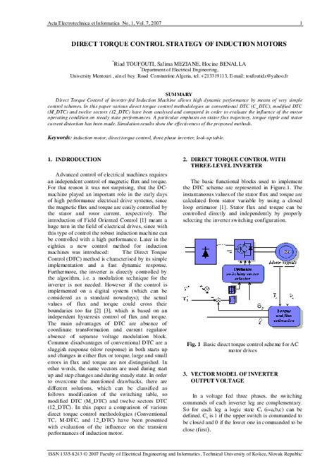 pdf direct torque control strategy of induction motors salima meziane
