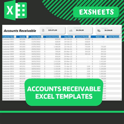 Accounts Receivable Excel Templates Exsheets