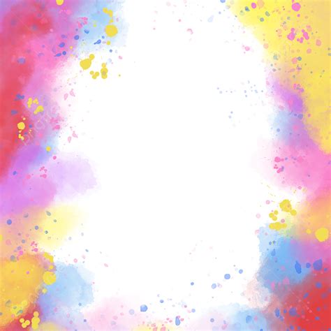 Holi Splash Color Border Gorgeous Holi Splashing Frame PNG