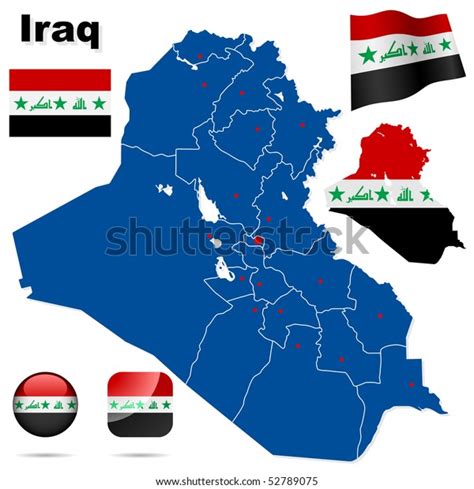 Iraq Vector Set Detailed Country Shape Stock Vector Royalty Free 52789075