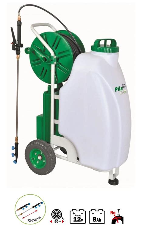 Pulverisateur électrique 50 Litres sur chariot avec 50 mètres de tuyau