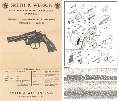 Smith Wesson Model K Combat Masterpiece Revolver Manual