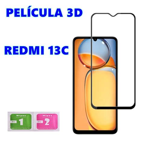 Película 3D Redmi 13C Protetora De Tela Vidro Full Cover Temperado