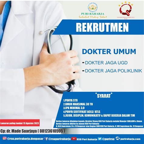 Lowongan Pekerjaan Dokter Umum