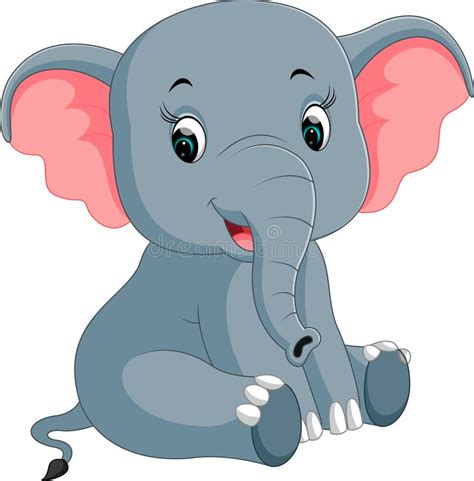 Desenhos Animados Bonitos Do Elefante Ilustração do Vetor Ilustração