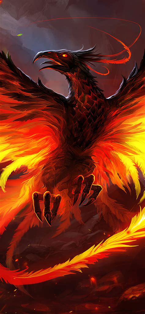 1242x2688 Phoenix The Red Bird Iphone Xs Max Backgrounds And Fire Phoenix Hd Phone Wallpaper