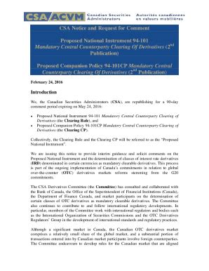 Fillable Online CSA Notice And Request For Comment Proposed NI 94