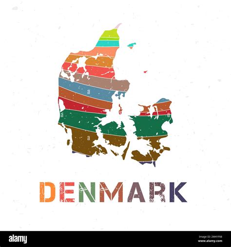 Diseño de mapas de Dinamarca Forma del país con hermosas ondas