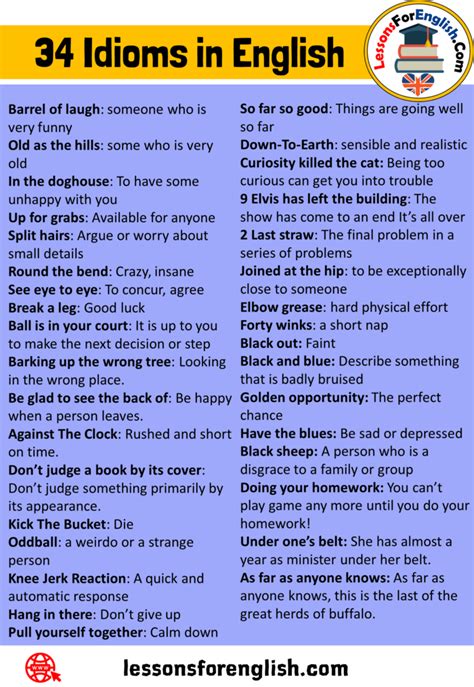 Idioms And Meaning In English Lessons For English