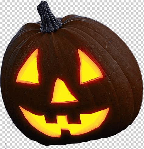 Jack O Lantern Acuarela Pintura Tinta H Meda Calabaza