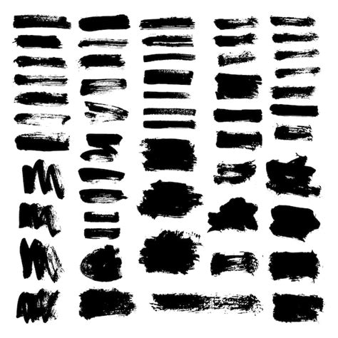 Trazo De Pincel De Tinta De Pintura Negra Vectorial Textura Grunge