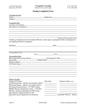 Fillable Online Evangeline Twp GC Form Fax Email Print PdfFiller