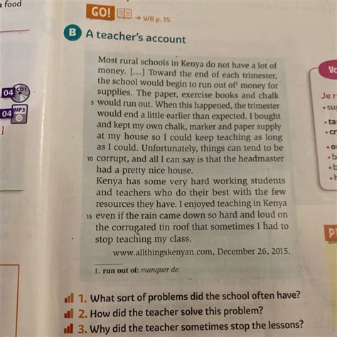 Bonsoir pouvez vous me donner la réponse de cette exercice en anglais