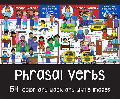 Clip Art Phrasal Verbs Pack Educational Grammar Graphics By