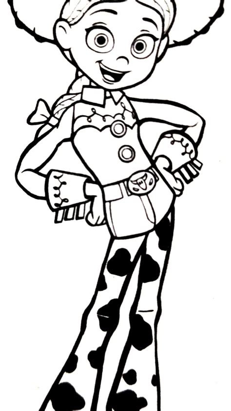 Jessi And Woody Outline Jessie Toy Story Toy Story Coloring Pages