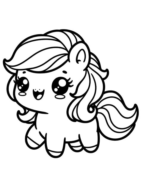 Coloriage Cheval Kawaii télécharger et imprimer gratuit sur