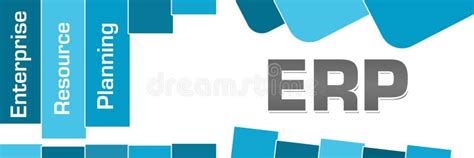 ERP Enterprise Resource Planning Blue Stripes Rounded Squares Stock