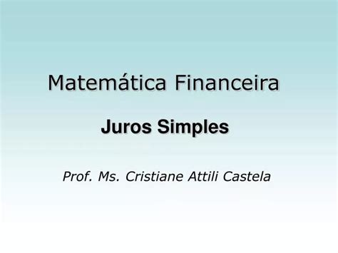 PPT Matemática Financeira PowerPoint Presentation free download ID