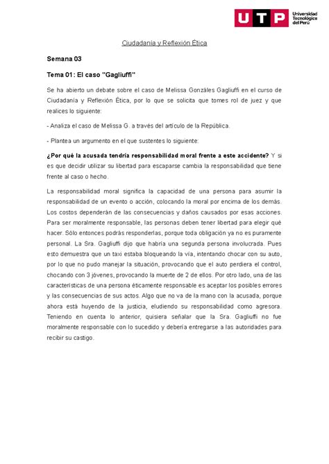 Semana 03 Tema 01 El caso Gagliuffi Ciudadanía y Reflexión Ética
