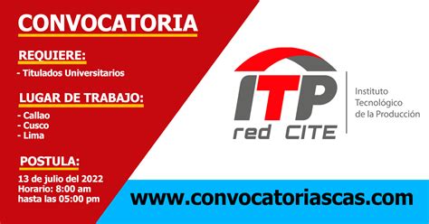 CONVOCATORIA ITP CAS 5 Plazas Administración Contabilidad
