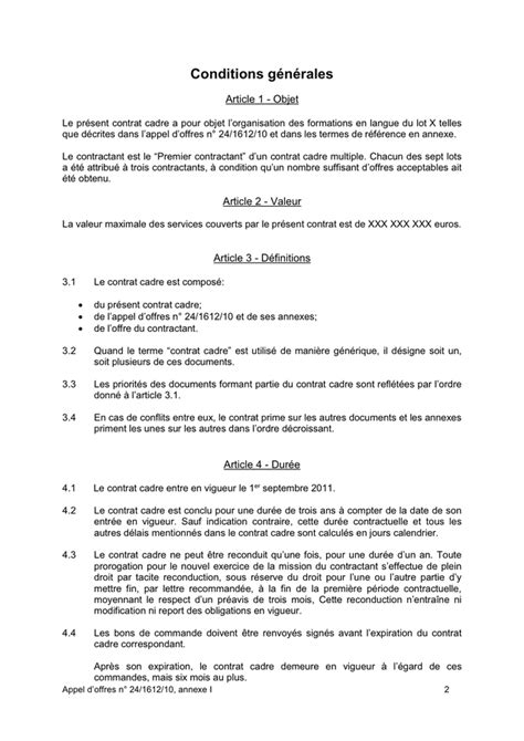Modele De Contrat De Travail Cdi Cadre