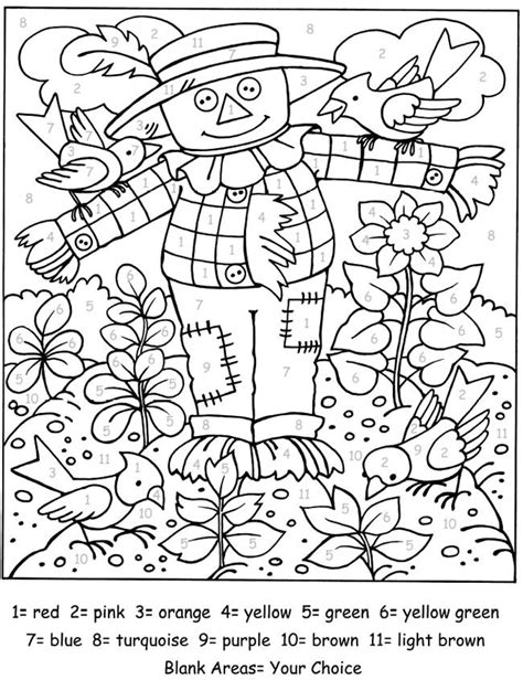 Fall Color By Number Printable Sheets