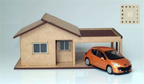 Maquete Casa Térrea Garagem escala 1 43 Modalmaquetes