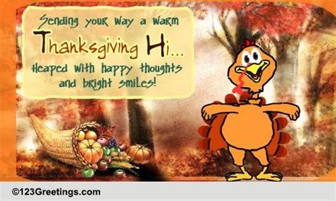 A Warm Thanksgiving Hi Free Happy Thanksgiving ECards Greeting