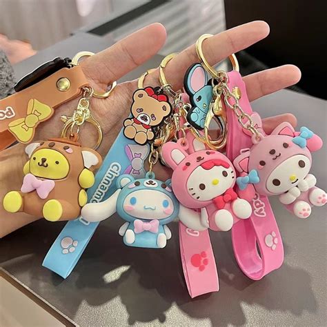 SANRIO Móc Khóa Hình Nhân Vật Hoạt Hình Kuromi My Melody Chim Cánh Cụt