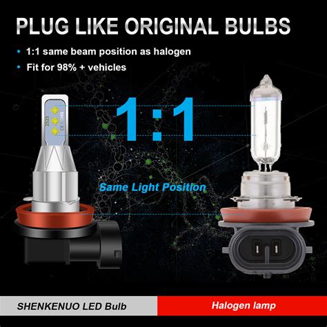 H H Led Headlight Kit High Low Beam Bulb Super Bright K White