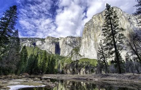 Wallpaper Autumn Forest Trees Mountains River CA USA Yosemite