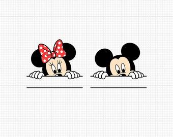 Minnie Mickey Mouse Peeking Svg Minnie Mouse Face Svg Cut Files For