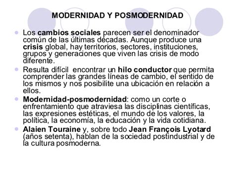 Cuadros Comparativos Entre Modernidad Y Modernismo Posmodernidad Y
