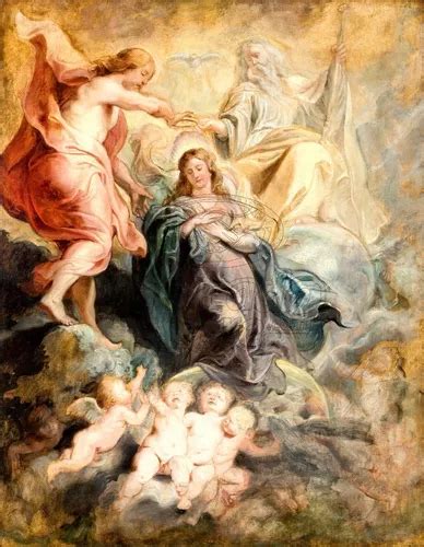 Lienzo Canva Arte Sacro Paul Rubens Coronación Virgen 103x80 Envío gratis