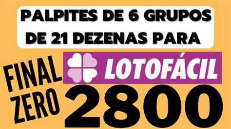 PALPITES AS 25 DEZENAS EM 6 LINHAS DE 21 PARA LOTOFÁCIL 2800 O