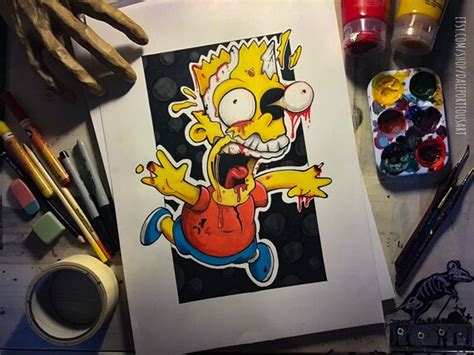 Artwork Bart Simpson Sketch Drugs Lisa Homer Maggie Bart Simpson Thesimpsons Simpsons