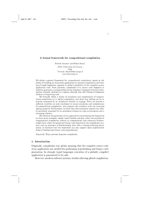 pdf a formal framework for compositional compilation elena zucca