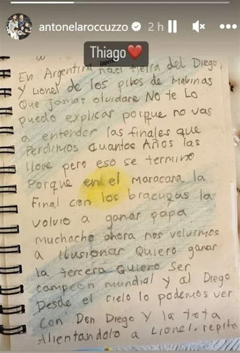 El Hijo De Lionel Messi Thiago Escribe Un Mensaje A Su Padre Antes De
