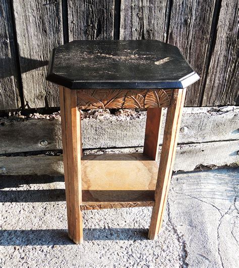 Ancien Guéridon en Bois Art Déco Vintage French Finds