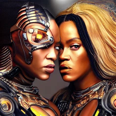 Very Detailed Hyper Realistic Photo Of Beyonce And Rihanna As