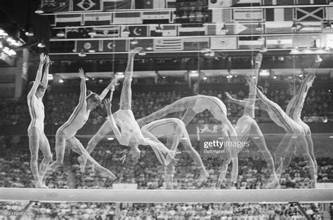 Multiple Exposure Show S Romania S Nadia Comaneci On The Balance Beam
