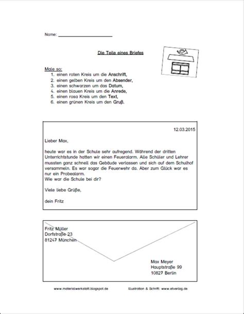 Arbeitsbl Tter Zum Thema Brief Brief Schreiben Grundschule Brief