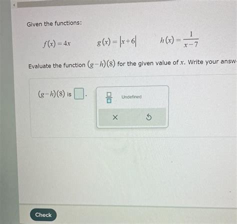 solved given the functions f x 4xg x ∣x 6∣h x x−71